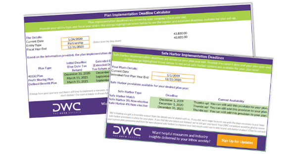 Download the DWC Plan Implementation Calculators